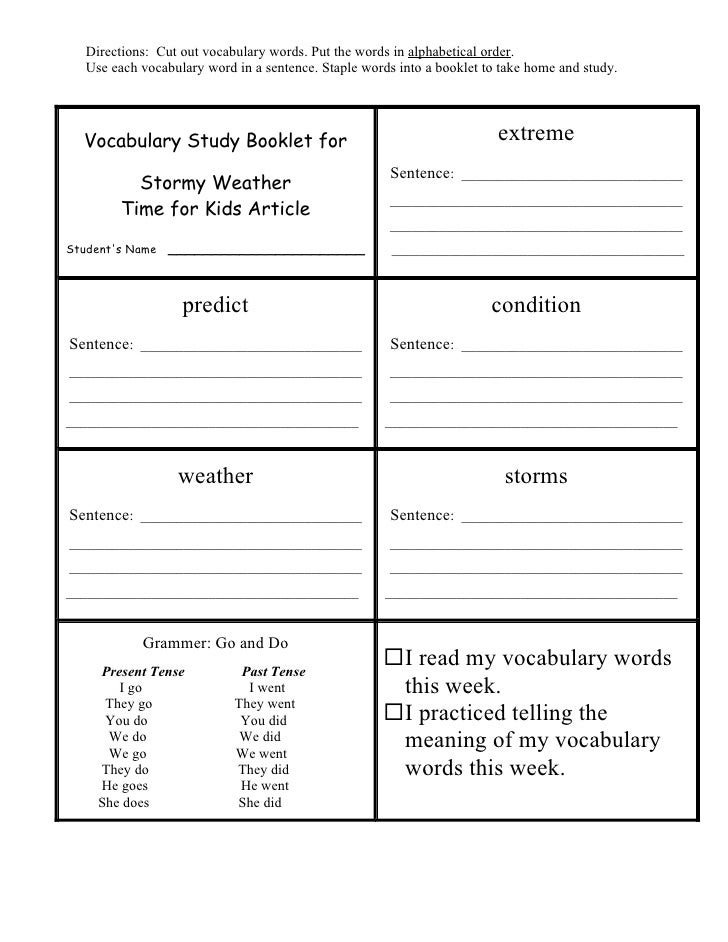 Gr1 unit4 vocabularystudybook-stormyweather