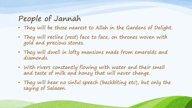 Gr2 allah's promises of jannah | PDF | Islam | Religion & Spirituality