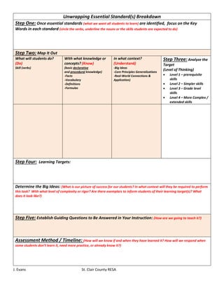 Gr 2 unwrapping essential standard | PDF