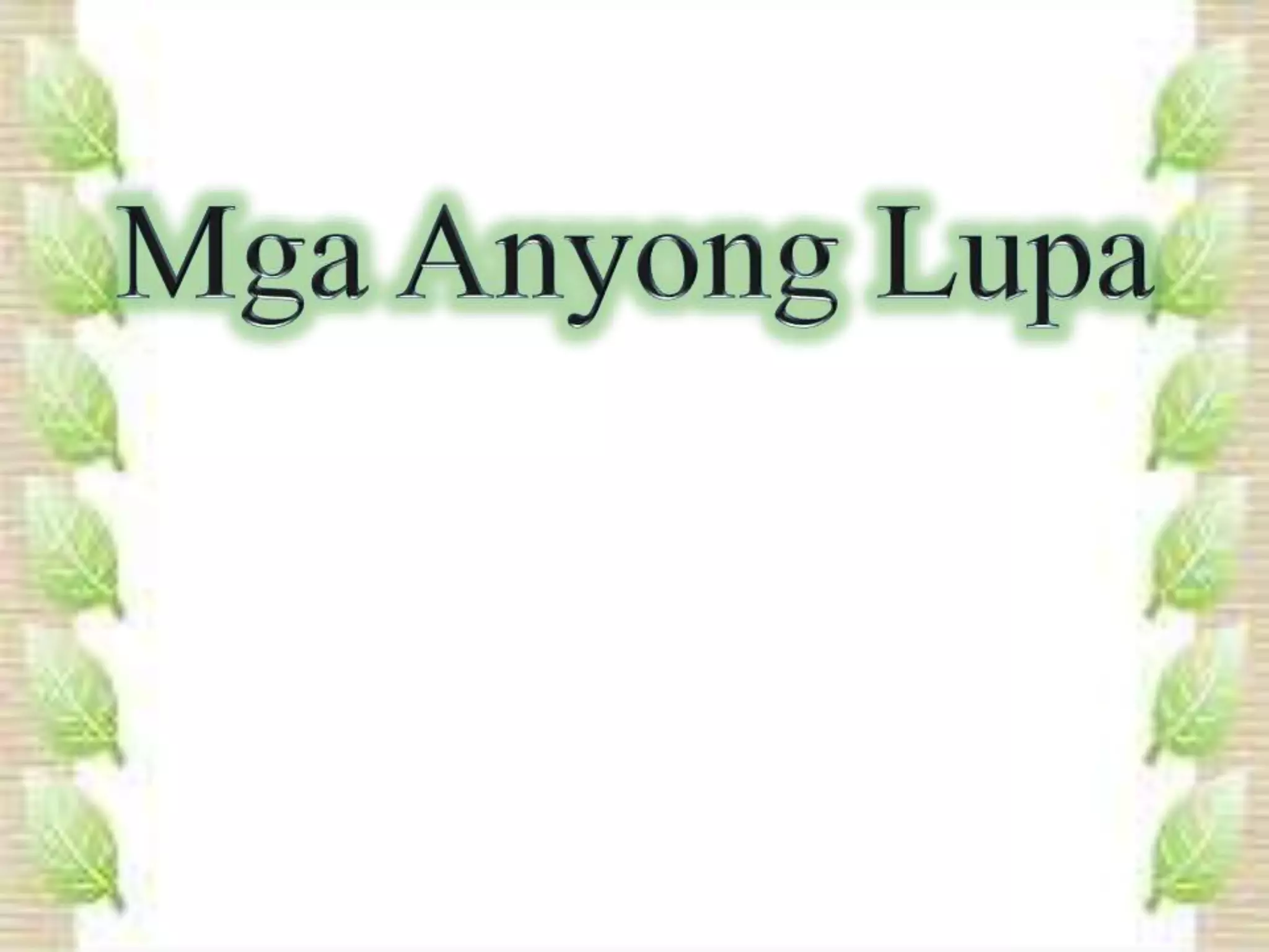 Gr 4 - Mga Anyong Lupa | PPT