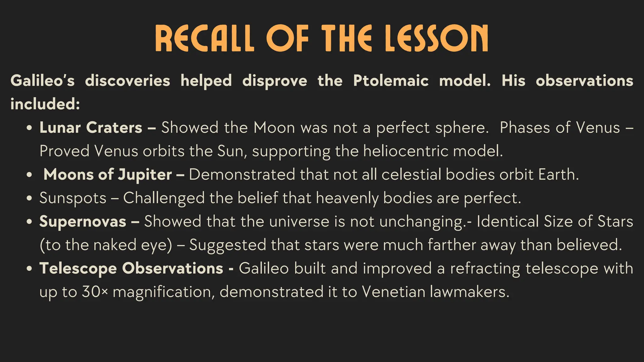 Astronomical Models and Galileo's discoveries | PDF