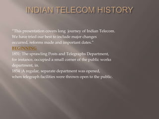 Presentation on telecom industry in india | PPTX