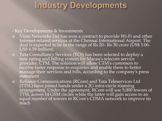 Presentation on telecom industry in india | PPTX