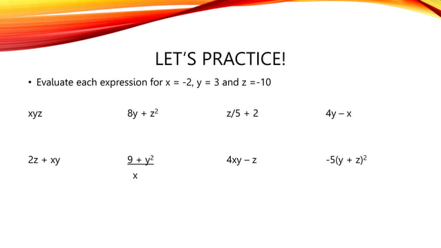 GRADE 7 Algebraic Expressions PowerPoint | PPTX