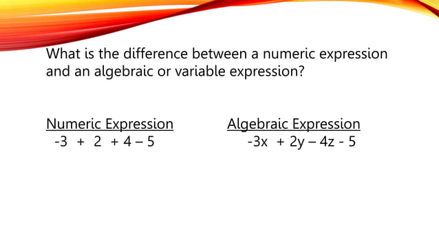GRADE 7 Algebraic Expressions PowerPoint | PPTX