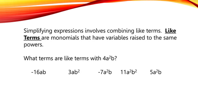 GRADE 7 Algebraic Expressions PowerPoint | PPTX