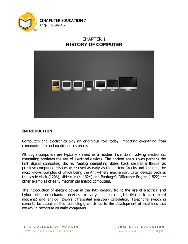 History of Computer & Generations of Computer | PDF | Computing ...
