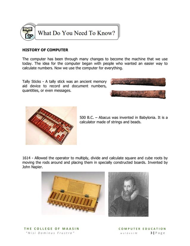 History of Computer & Generations of Computer | PDF | Computing ...