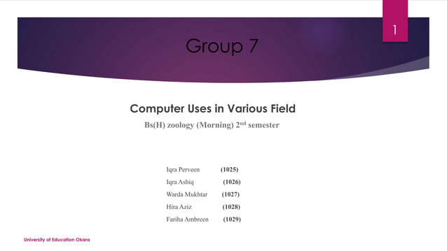 Uses of Computer | PPT