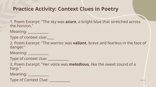 Poetry Context Clues, Affixes and Author | PPTX
