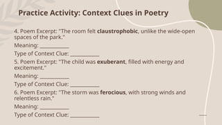 Poetry Context Clues, Affixes and Author | PPTX