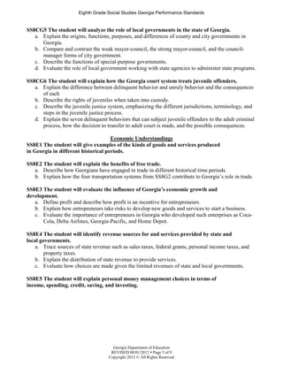 Eighth Grade Social Studies Standards | PDF