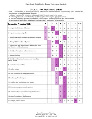 Eighth Grade Social Studies Standards | PDF