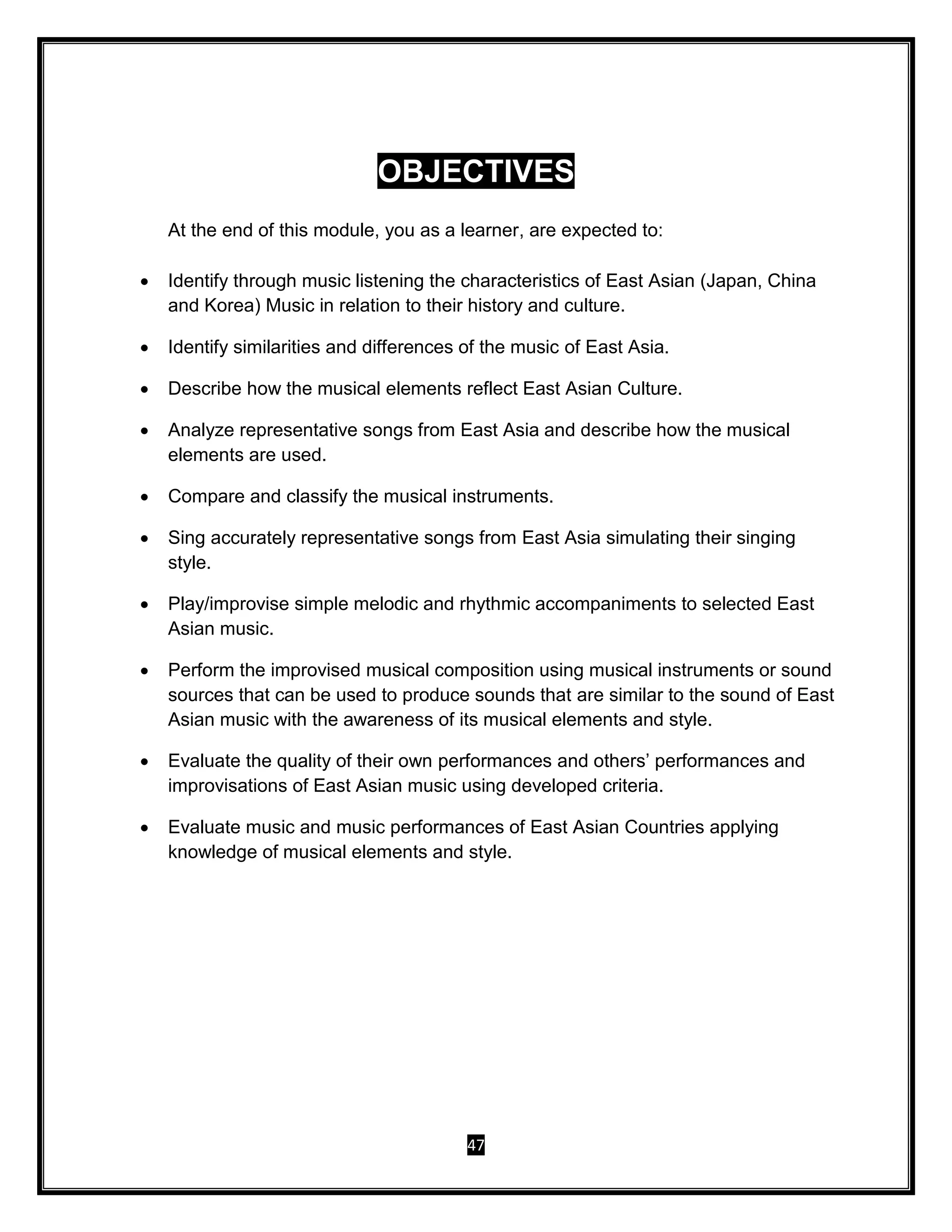 Grade 8 Music and Arts Module | PDF