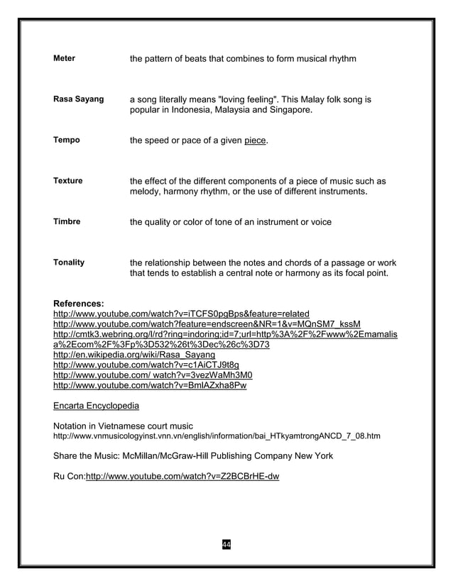 Grade 8 Music and Arts Module | PDF