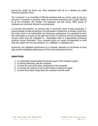 Fundamentals of Computer | PDF