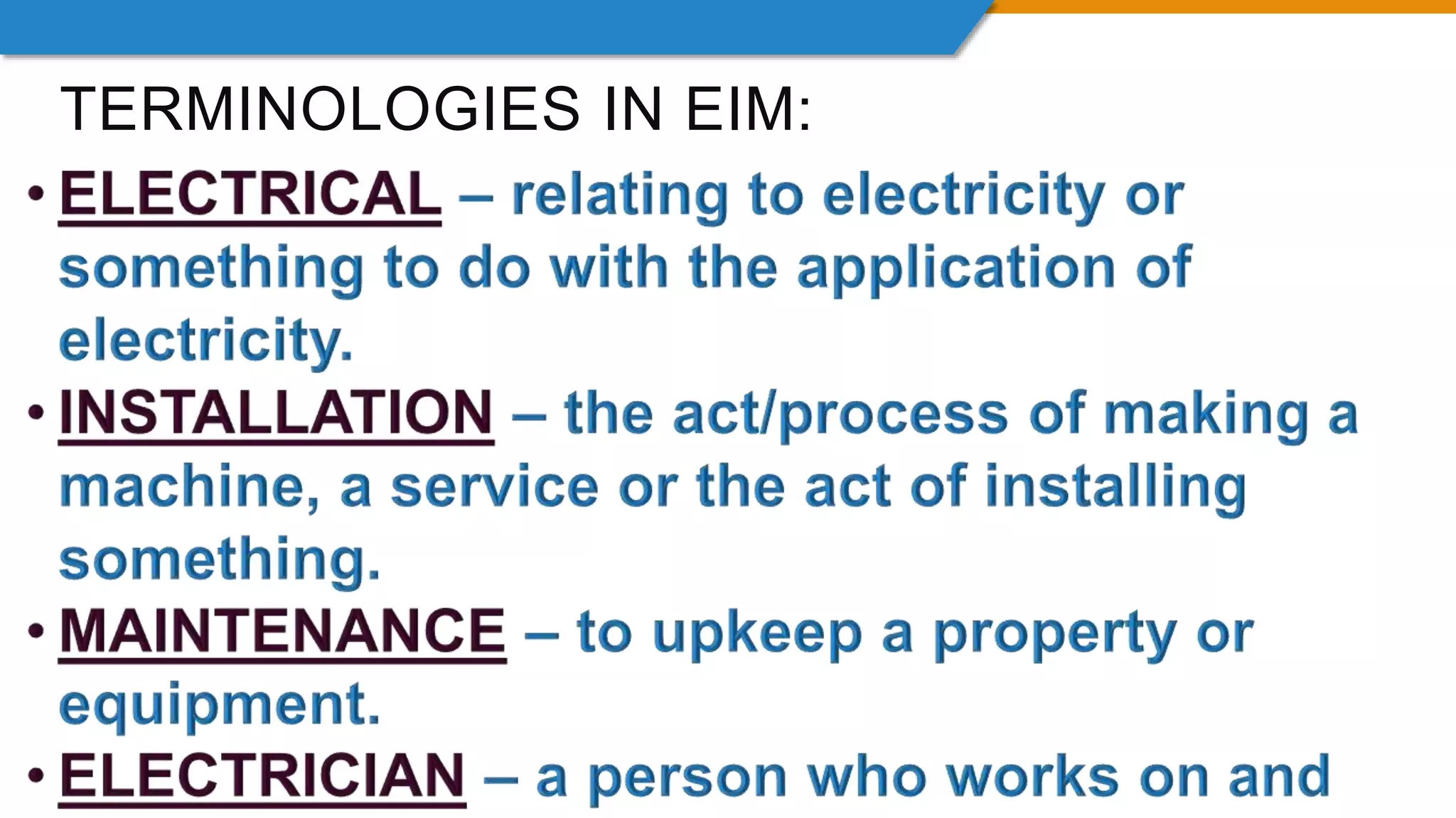 Electrical Installation Maintenance Grade 9 'Requisition Slip Form' | PPTX