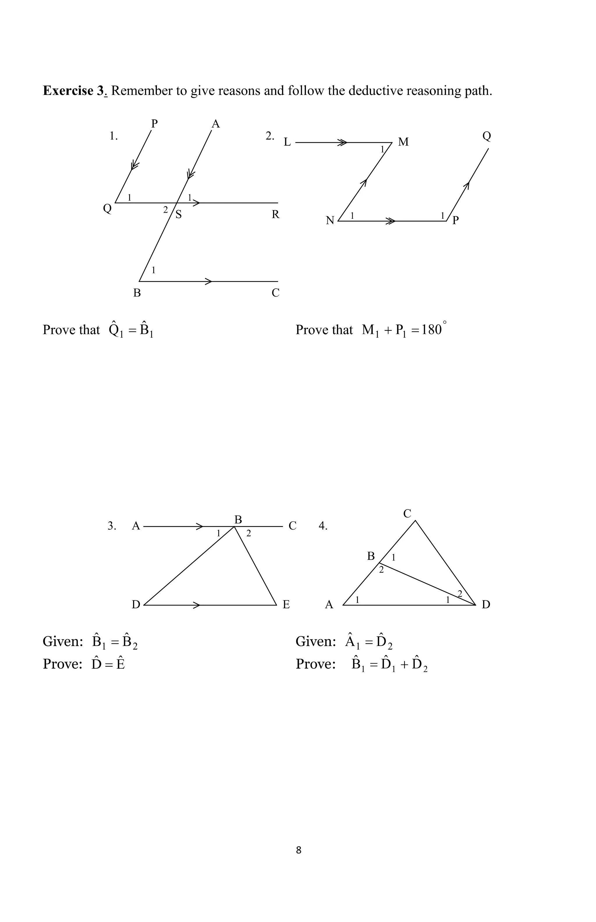 gr9 geometry of straight lines practice paper | PDF