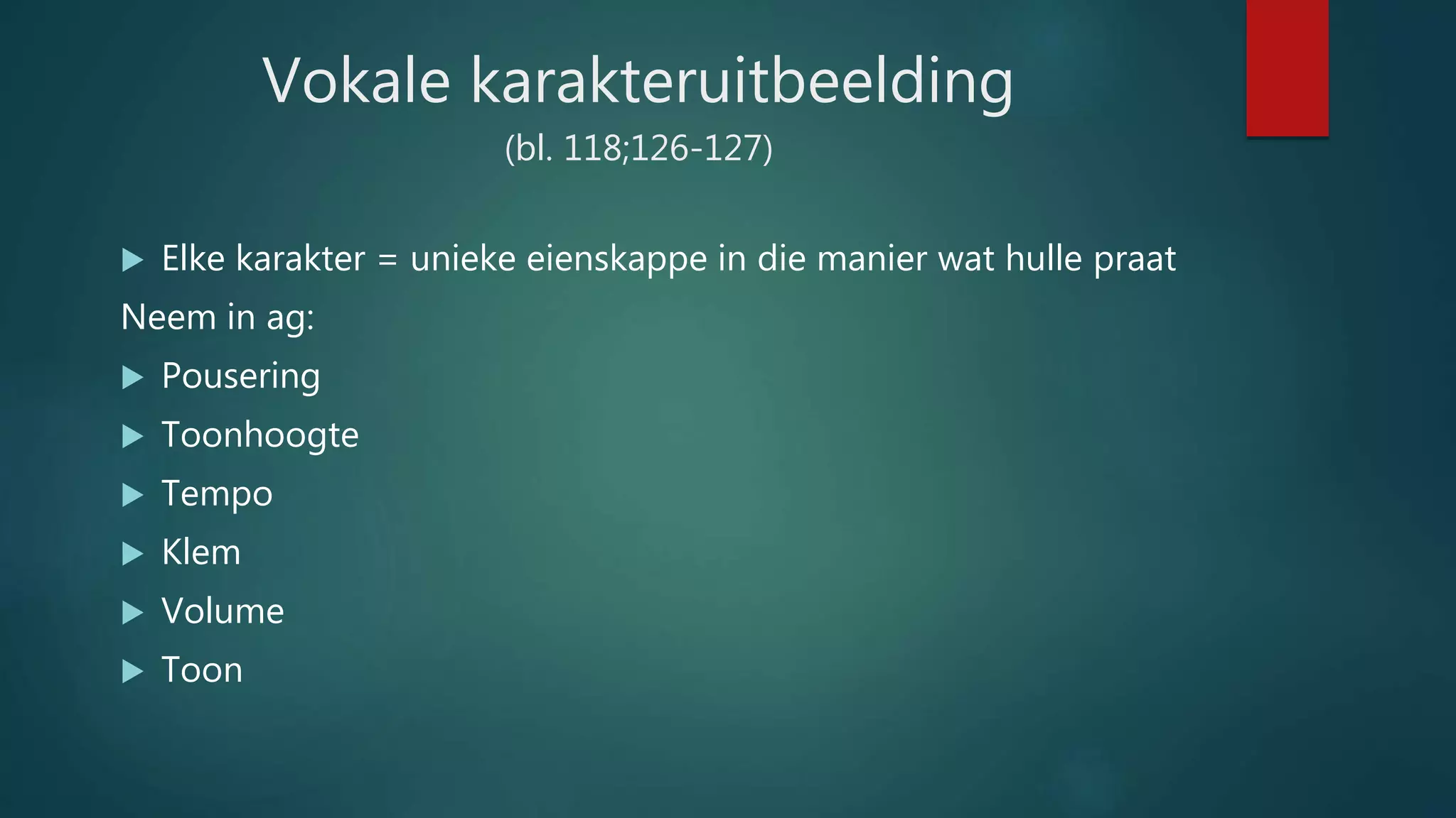 Gr 9 kw2 vokale en fisiese karakterisering | PPTX | Musicals | Genres