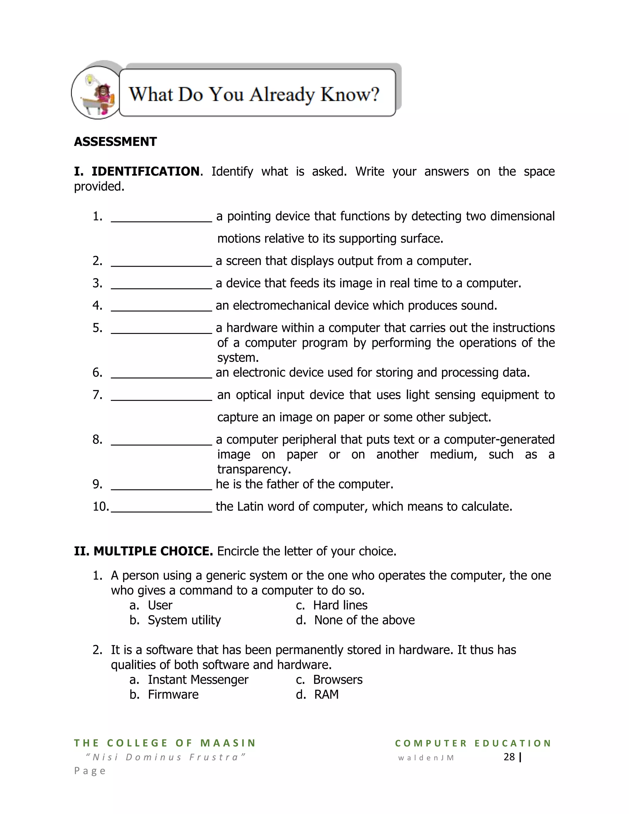 Performing Computer Operations (PCO) | PDF
