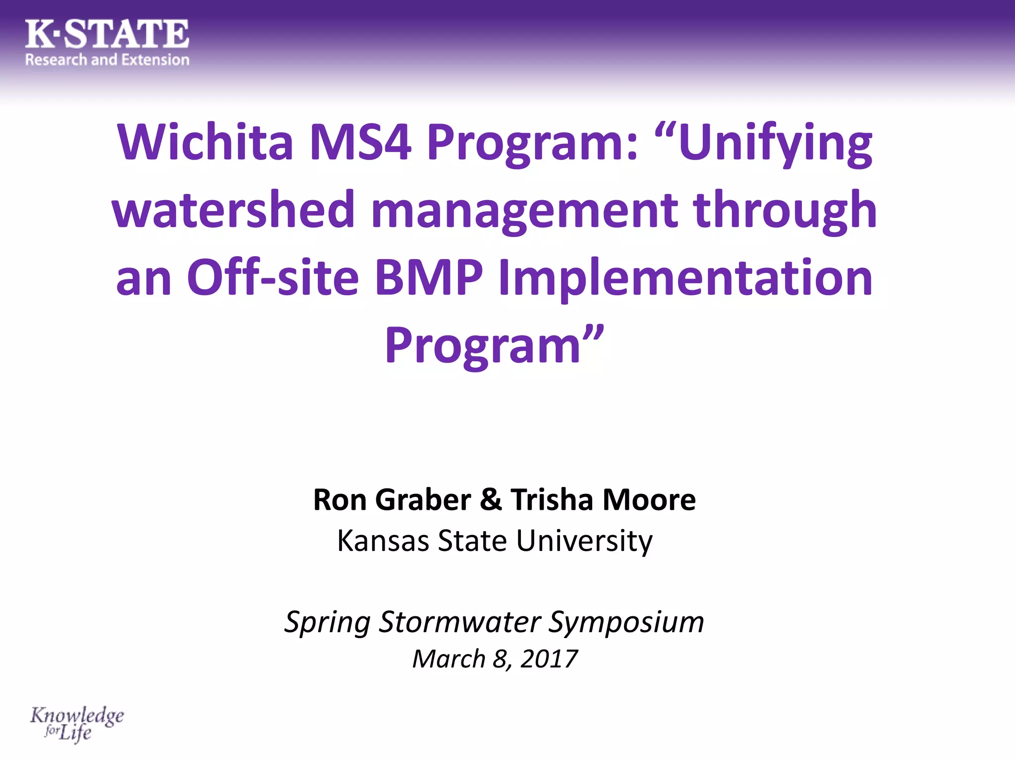 Off-Site BMP Implementation Program | PPTX