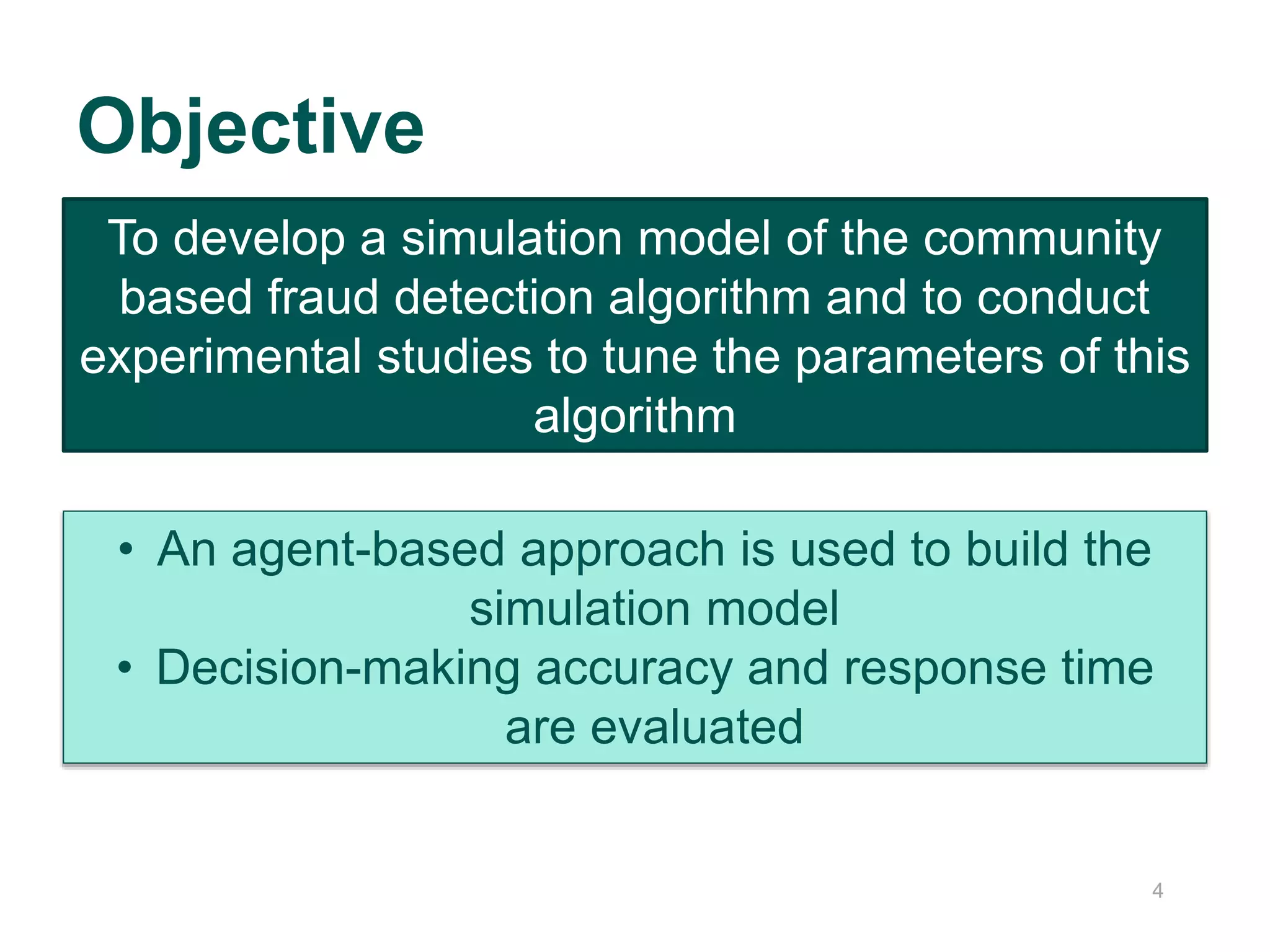 Simulation Based Evaluation And Tuning Of Distributed Fraud Detection Algorithm Ppt