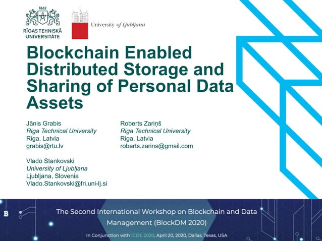 Blockchain Enabled Distributed Storage And Sharing Of Personal Data