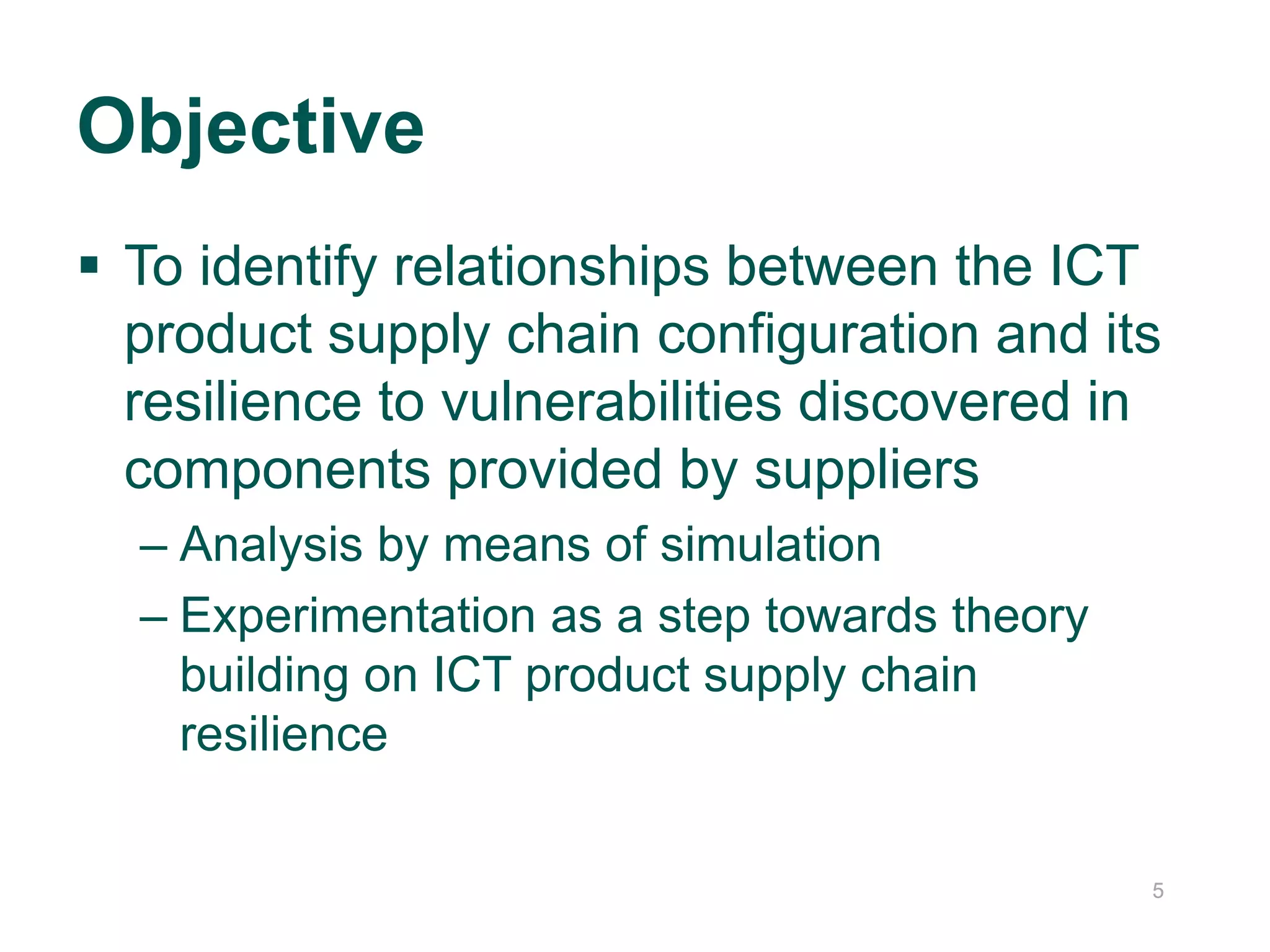 Product Life-Cycle Perspective on ICT Product Supply Chain Resilience | PPT