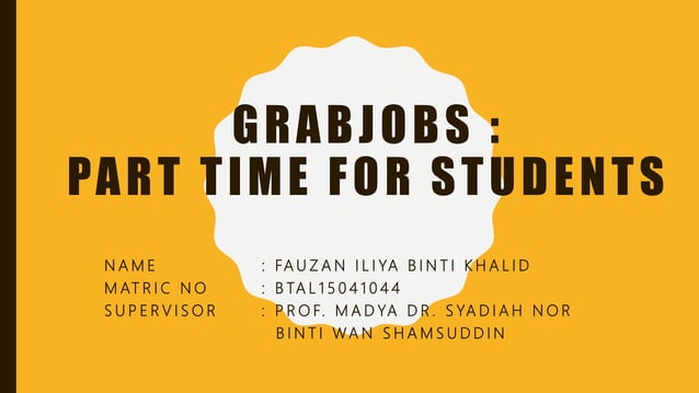 GrabJobs mobile application slide | PPTX