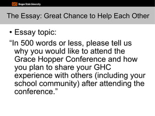 Grace Hopper Infosession | PPT