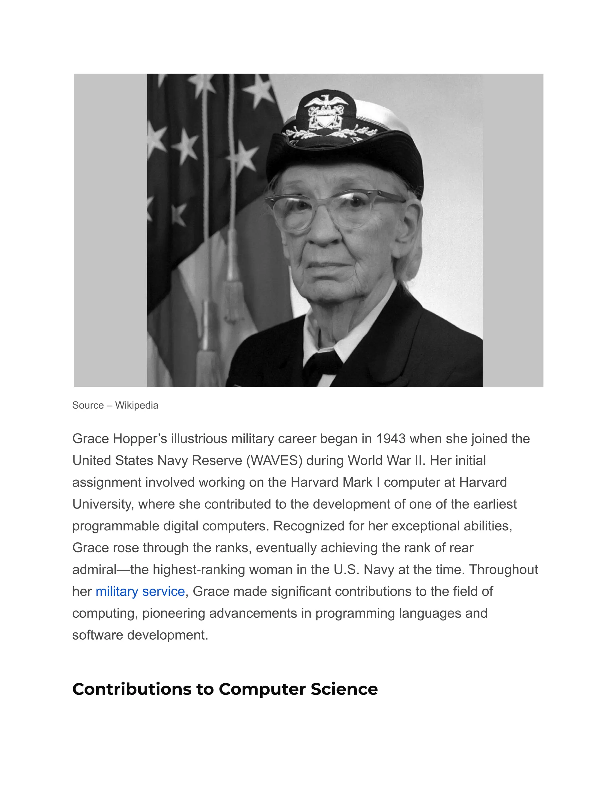 Grace Hopper: The Mother of Computing Science | CIO Women Magazine | PDF