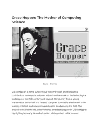 Grace Hopper: The Mother of Computing Science | CIO Women Magazine | PDF