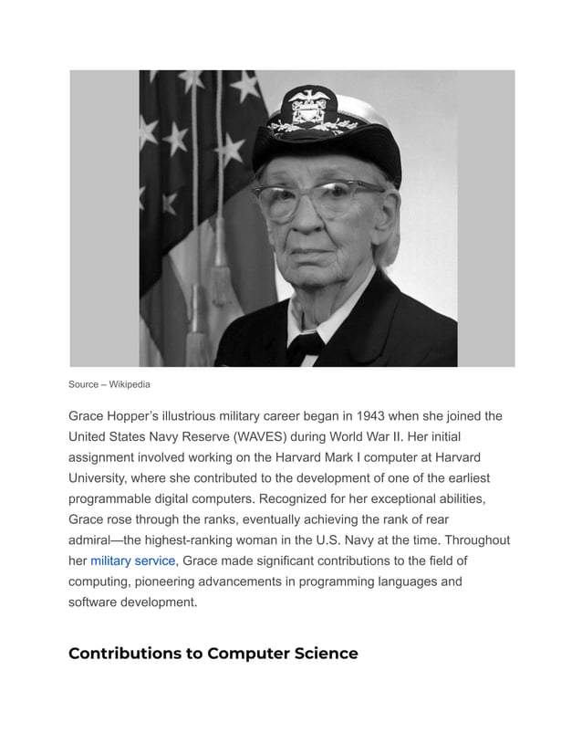 Grace Hopper: The Mother of Computing Science | CIO Women Magazine ...