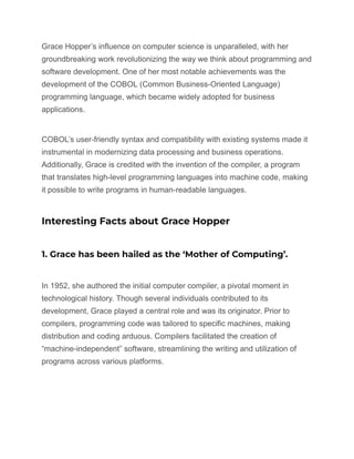 Grace Hopper: The Mother of Computing Science | CIO Women Magazine | PDF