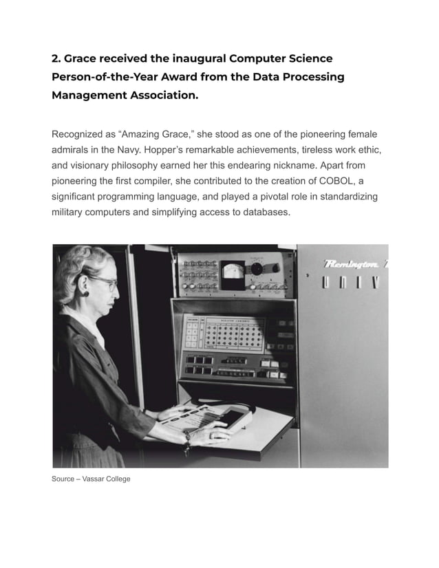 Grace Hopper: The Mother of Computing Science | CIO Women Magazine | PDF