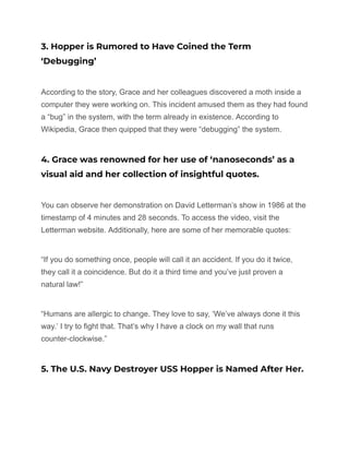 Grace Hopper: The Mother of Computing Science | CIO Women Magazine | PDF