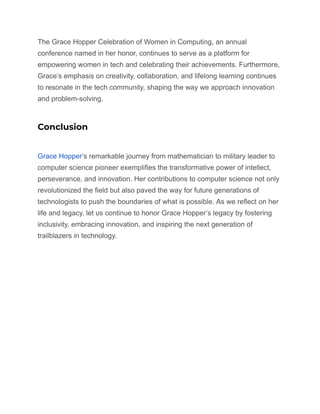 Grace Hopper: The Mother of Computing Science | CIO Women Magazine | PDF