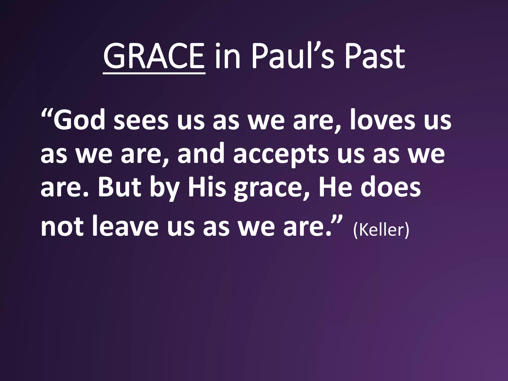 Grace in a "B" world | PPT