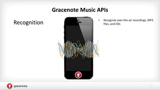 Gracenote Music Recognition, Metadata, and Discovery APIs | PPTX