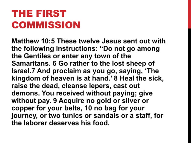 Gracious Jesus 38 - The first commission | PPT