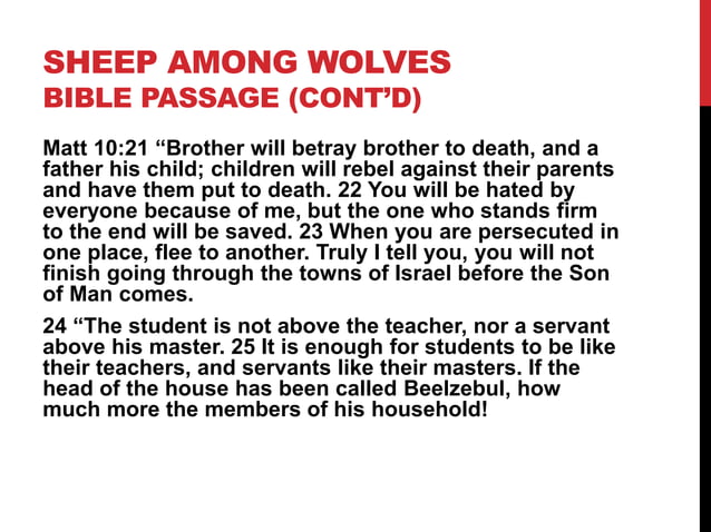 Gracious Jesus 39 Sheep among wolves | PPTX | Christianity | Religion ...