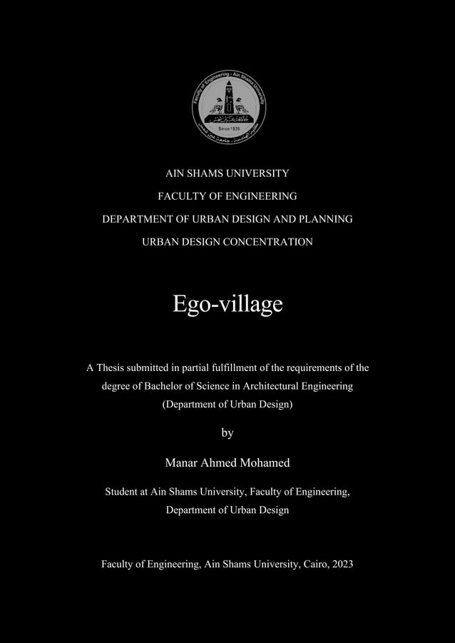 Graduation Project Thesis, "Ego-Village" | PDF