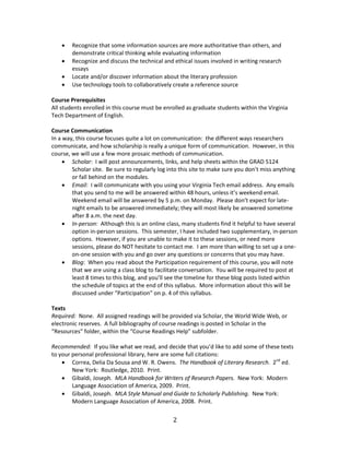 GRAD 5124: English Language & Literature Research Skills Syllabus | PDF