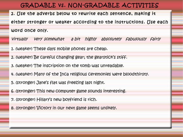 Gradable and non-gradable adjectives | ODP