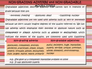 Gradable and non-gradable adjectives | ODP