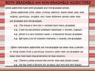 Gradable and non-gradable adjectives | ODP