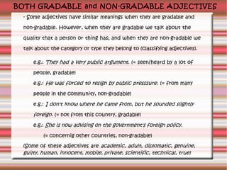 Gradable and non-gradable adjectives | ODP