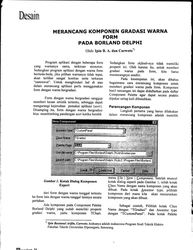MERANCANG KOMPONEN GRADASI WARNA FORM PADA BORLAND DELPHI | PDF