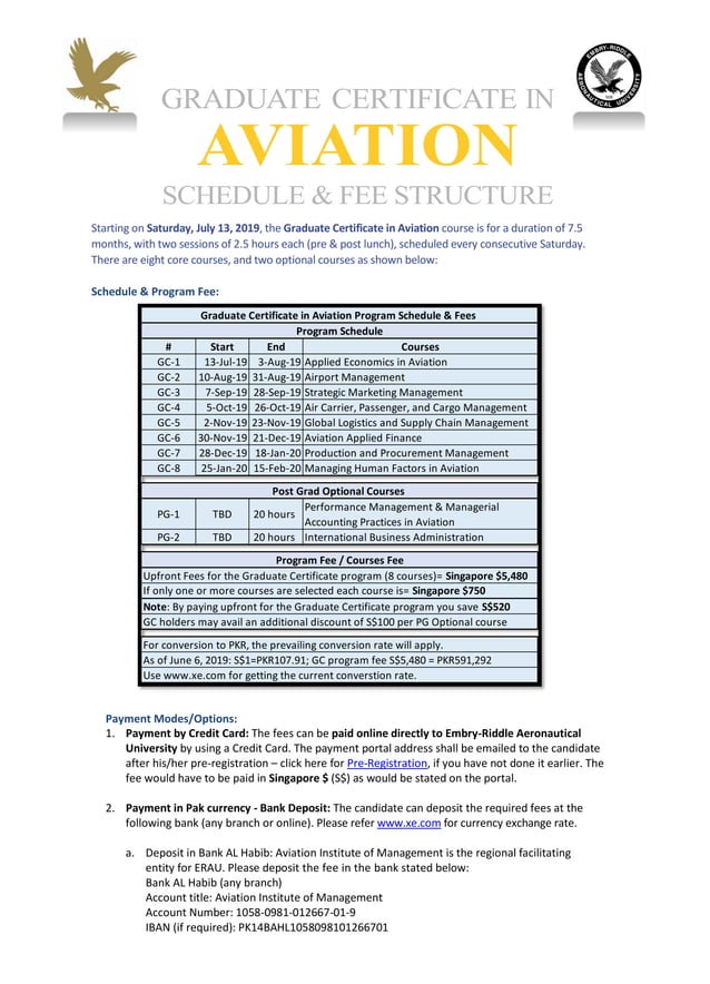 Graduate Certificate in Aviation | PDF | Professional School ...