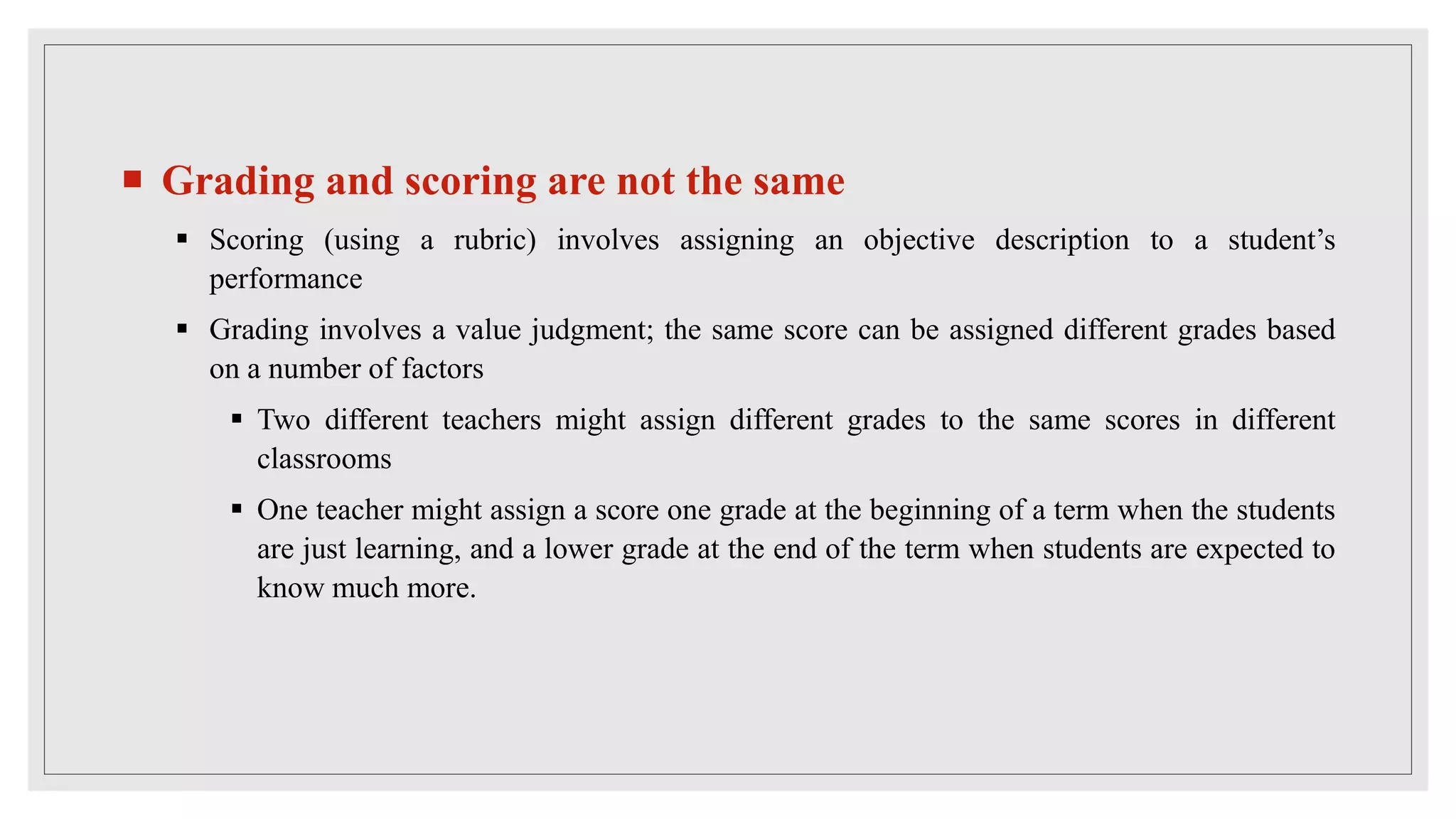 Gradding and reporting | PPT